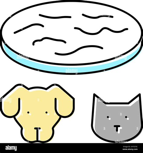 Tapeworm Animal Disease Color Icon Vector Illustration Stock Vector