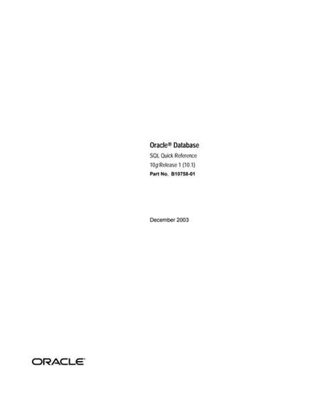 Oracle Sql Quick Reference Pdf