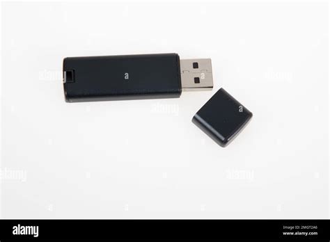Usb Flash Drive Open Lid Cap Memory Stick On White Background Stock