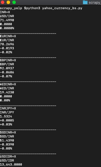 Scraping Currency Data From Yahoo Finance With Python And Beautiful Soup Proxies Api