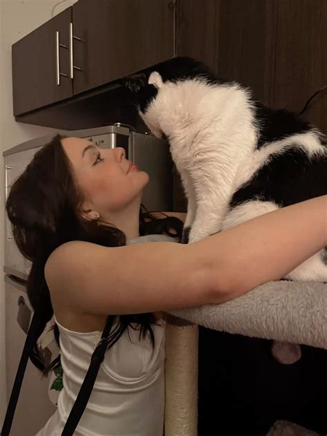 Cat With Person Person Holding Cat Reference Cat Smooch Kiss And Cat