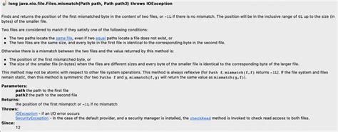 Files Comparison Using Filesmismatch In Java 12 Techndeck