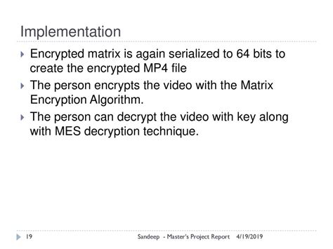 Matrix Encryption Algorithm For Mp4 Audio And Video Ppt Download