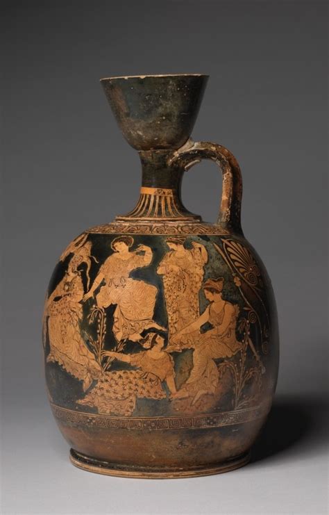 The Ancient World Red Figure Squat Lekythos Oil Vessel Birth Of