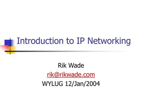 PPT Introduction To IP Networking PowerPoint Presentation Free Download ID