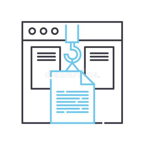 Phishing Line Icon Outline Symbol Vector Illustration Concept Sign Stock Vector