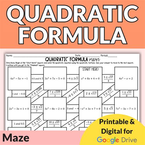 Quadratic Formula Maze Lindsay Bowden