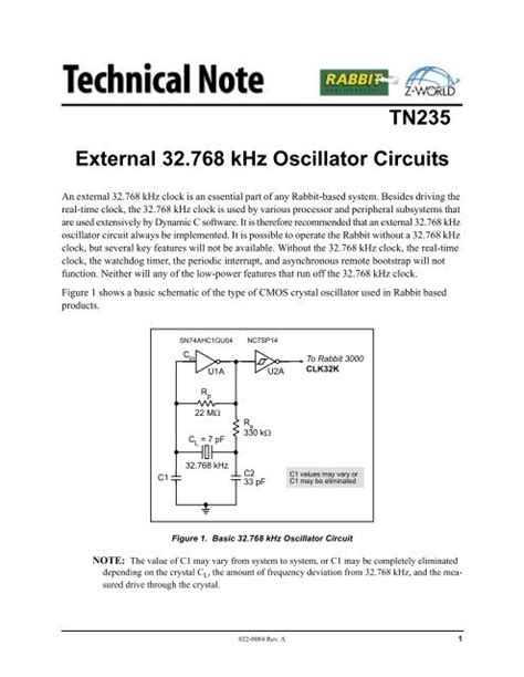 Tn235 External 32768 Khz Oscillator Circuits