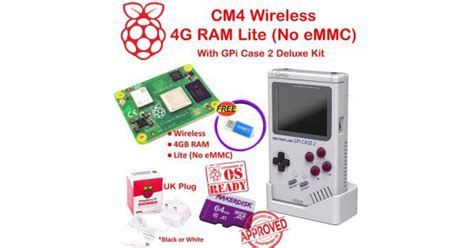 Raspberry Pi CM4 Wireless 4G RAM Lite No EMMC With GPi Case 2 Deluxe Kit