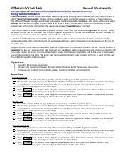 Glencoe Diffusion And Osmosis Virtual Lab Instructions 1 2 Docx