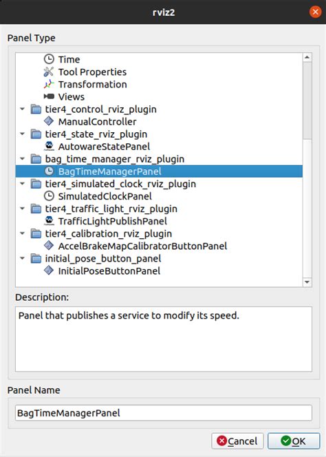 Autowarebagtimemanagerrvizplugin Autoware Universe Documentation