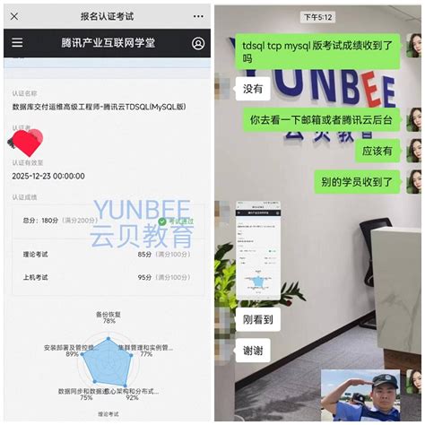【喜报】恭喜zichao Zheng同学通过腾讯云tdsqlmysql版交付运维高级工程师 Tcp考试 课程体系 云贝教育