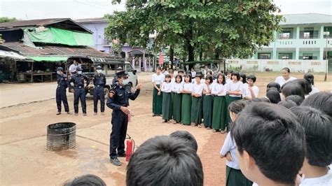 မုဒုံမြို့၌ မီးဘေးအန္တရာယ်ကြိုတင်ကာကွယ်ရေး အသိပညာပေး ဟောပြောခြင်းနှင့် လက်တွေ့မီးငြှိမ်းသတ်သရုပ