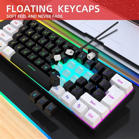 New 61 Key Film Keyboard White Black Rgb Minigame Keyboard Temu Australia