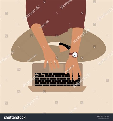 Woman Sitting Behind Computer Icon Working Stock Vector Royalty Free 1721975464 Shutterstock