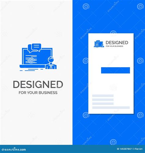 Business Logo For Training Course Online Computer Chat Vertical Blue Business Visiting