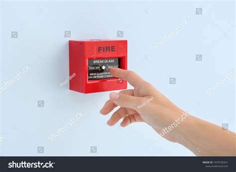 Woman Using Manual Call Point Fire Stock Photo Shutterstock