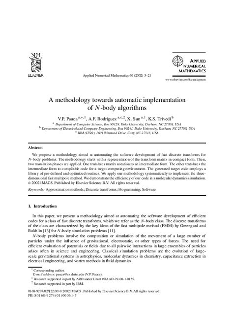 pdf a methodology towards automatic implementation of n body algorithms