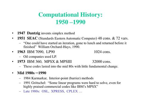 Ppt Linear Integer Programming A Decade Of Computation Powerpoint Presentation Id