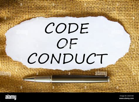 Code Of Conduct Symbol Words Code Of Conduct On White Paper Black