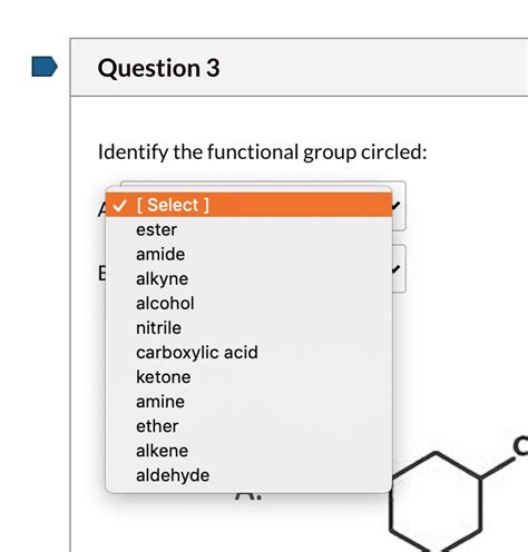 SOLVED Question Identify The Functional Group Circled Select Ester Amide Alkyne Alcohol