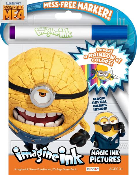 Despicable Me 4 Minions 16 Page Imagine Ink Coloring Book With Mess Free Marker Bendon 60502