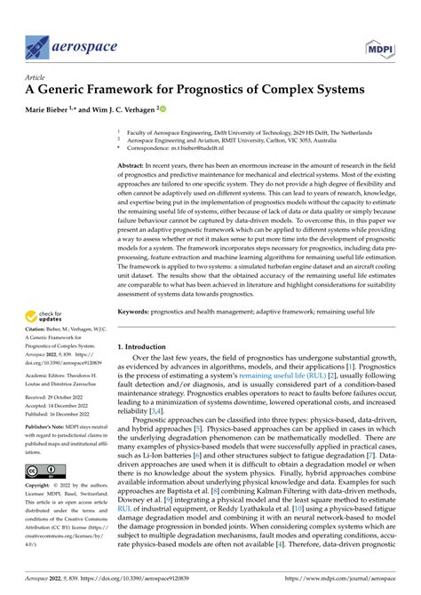 pdf a generic framework for prognostics of complex systems