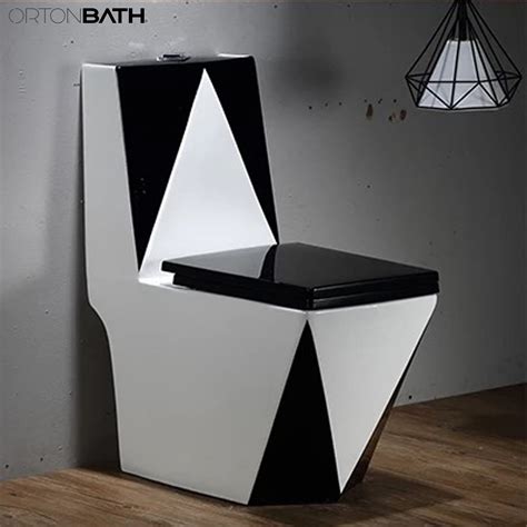 Ortonbath™ Middle East Diamond Shape Wc Bathroom One Piece Rectangular Bowl Toilet Dual Flush 4