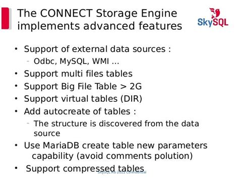 Mariadb Connect Storage Engine