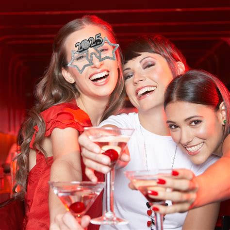 Nishuna New Year Glasses 2025 New Year Eve Glasses Novelty 2025 Number