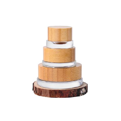 Glass Jar Containers Bamboo Cream Jar Frosted Glass Jar China Black