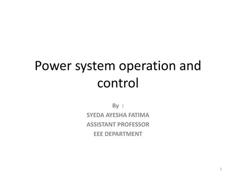 Ppt Power System Operation And Control Powerpoint Presentation Free