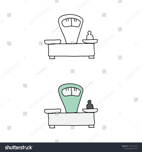 Cartoon Drawing Old Scale Stock Vector Royalty Free 1479701540
