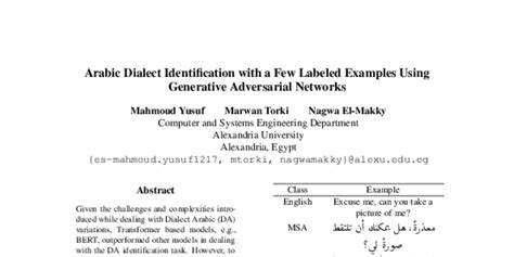 Arabic Dialect Identification With A Few Labeled Examples Using Generative Adversarial Networks