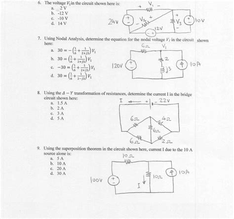 Solved 6 The Voltage V1 In The Circuit Shown A 2 V B −12