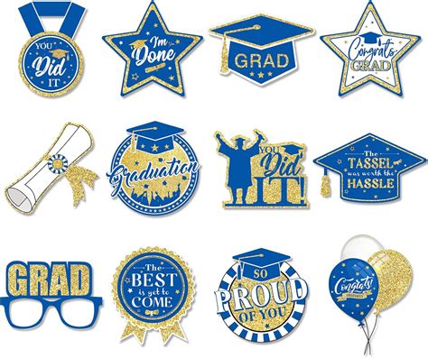 2023 Graduation Party Decorations 48 Pack Cutouts In Black And Gold