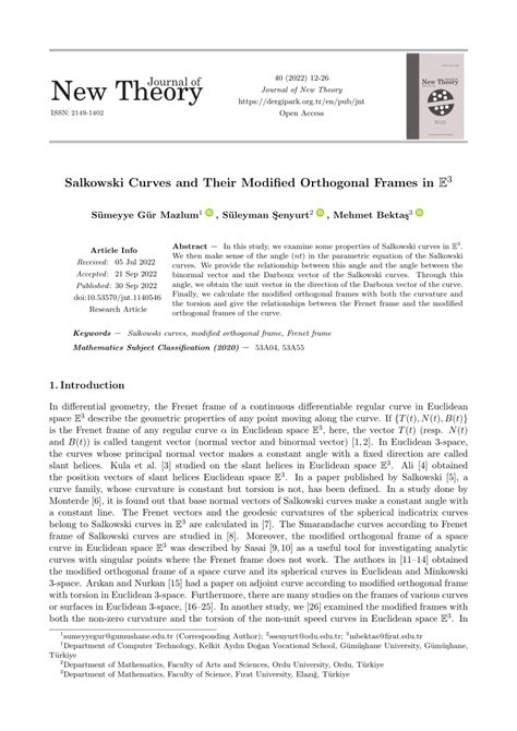 Pdf Salkowski Curves And Their Modified Orthogonal Frames In E3