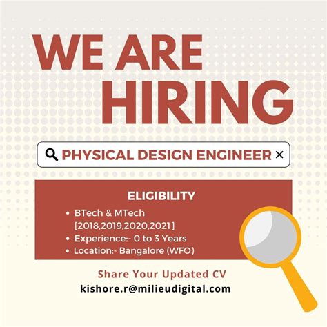 Manjunatha Vijaya On Linkedin Hiring Vlsi Engineers For Below