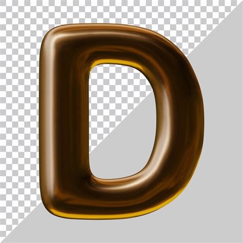 3d 렌더링에서 알파벳 문자 D 디자인 프리미엄 Psd 파일