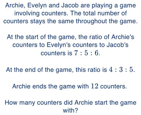 Solved Archie Evelyn And Jacob Are Playing A Game Involving Counters