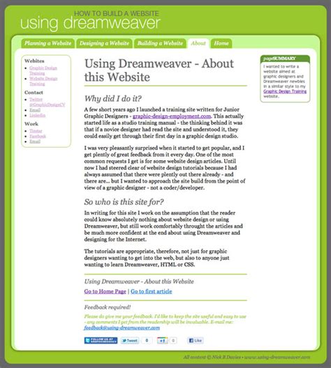 Using Dreamweaver A Website Training Site For Graphic Designers