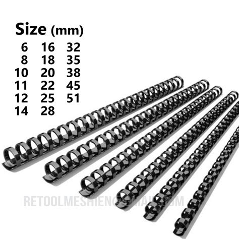 Comb Binding Ring Black Plastic Comb Various Size