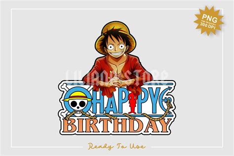 One Piece Birthday Cake Topper Printable Png Gravectory