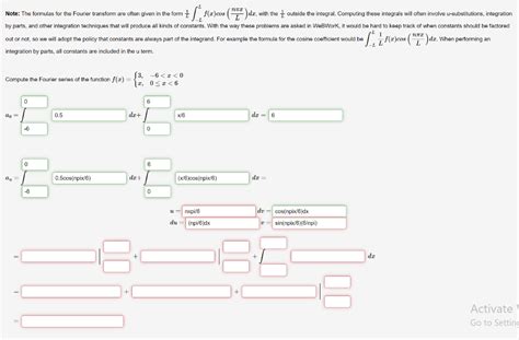 Solved Note The Formulas For The Fourier Transform Are