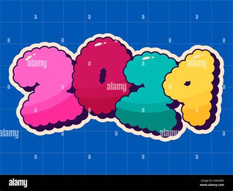 Christmasl Groovy Color Label Phrase 2024 Stock Vector Image And Art Alamy