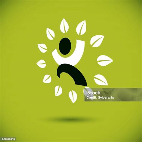 벡터 그림을 제기 손으로 흥분 추상의 이동 녹색 아이디어 창조적 상징 건강 한 라이프 스타일은 유 환경 보전 테마 기호입니다 건강관리와 의술에 대한 스톡 벡터 아트 및 기타