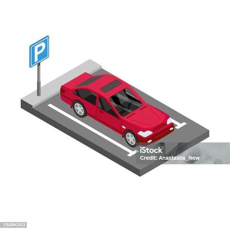 주차 구역 등각 투영 아이콘입니다 시내 주차장 도시 인프라 벡터 0명에 대한 스톡 벡터 아트 및 기타 이미지 0명 3차원 형태 가득 찬 Istock