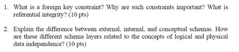 Solved What Is A Foreign Key Constraint Why Are Such Chegg