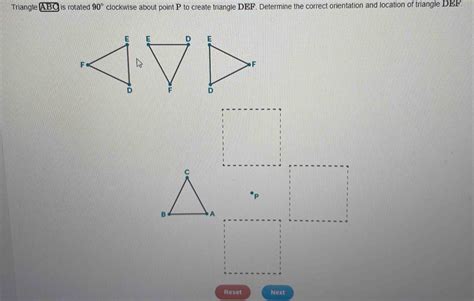 Solved Triangle Abc Is Rotated 90° Clockwise About Point P To Create