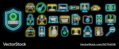 Password Recovery Icon Outline Computer Royalty Free Vector